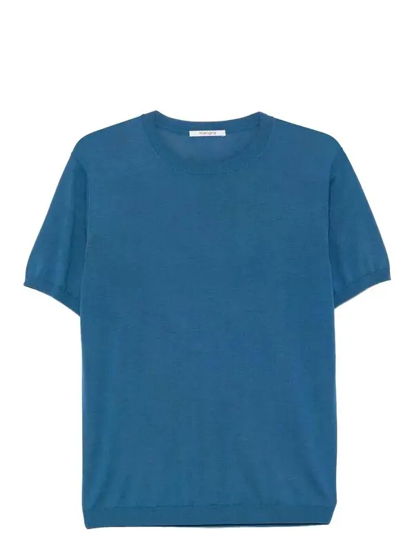 KANGRA Fine-ribbed T-shirt - Blue