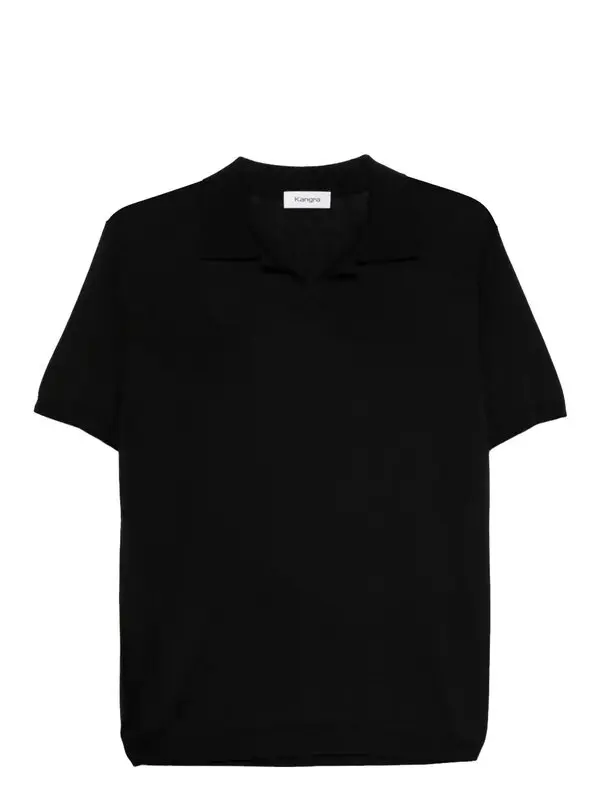 KANGRA Fine-ribbed T-shirt - Black