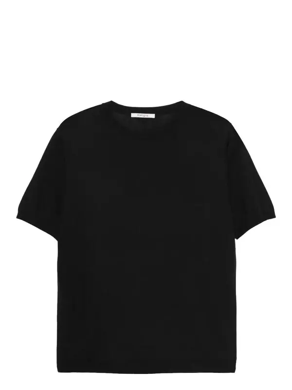 KANGRA Fine-ribbed T-shirt - Black