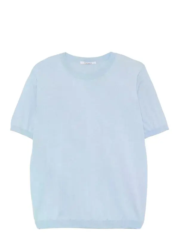 KANGRA Fine-ribbed T-shirt - Blue