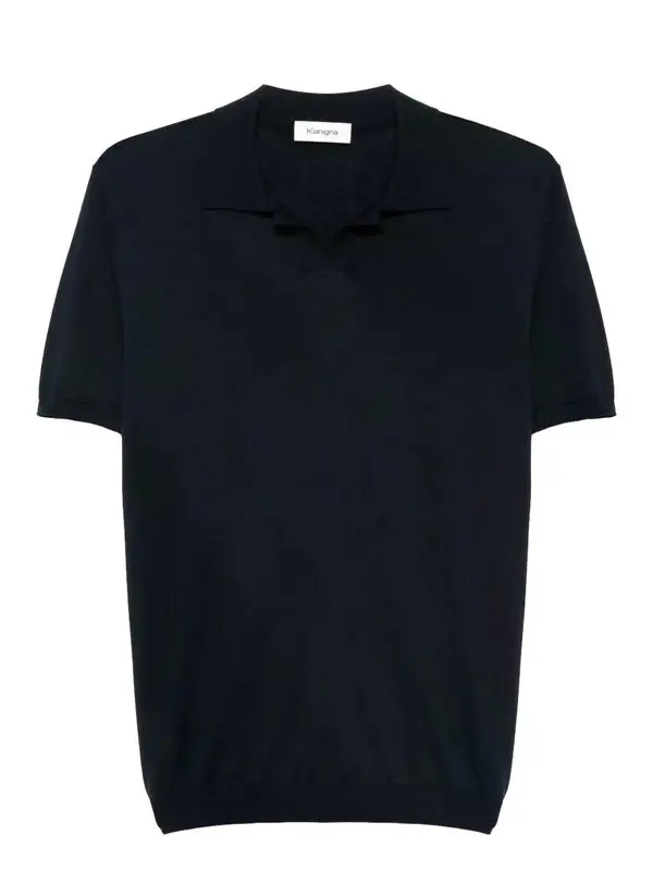 KANGRA Fine-ribbed T-shirt - Blue