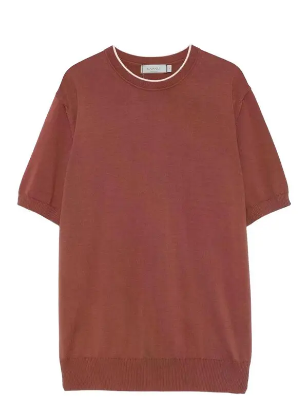 Canali Fine-knit T-shirt - Brown