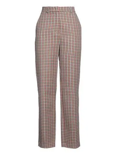Beatrice B Straight-leg Checked Pants - Beige