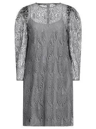 Alberta Ferretti Mini Dress With Appliqués And Crystals - Grey