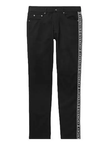 Givenchy Cotton Blend Jeans With Side Seam Stripes - Black