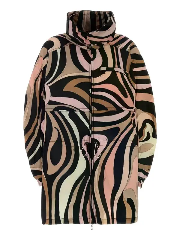 Emilio Pucci Swirled Pattern Parka - Black