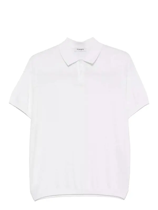 KANGRA Fine-ribbed Polo Shirt - Neutrals