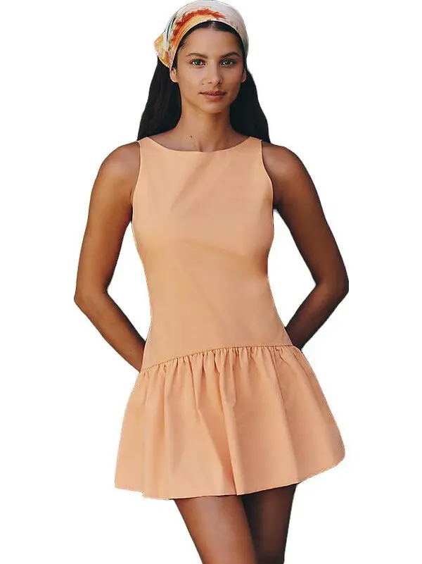Peixoto Addison Sleeveless Drop-waist Mini Dress - Light Orange