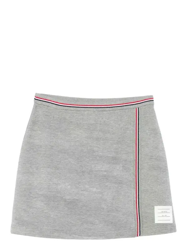 Thom Browne Waffle Cotton Mini Skirt - Grey