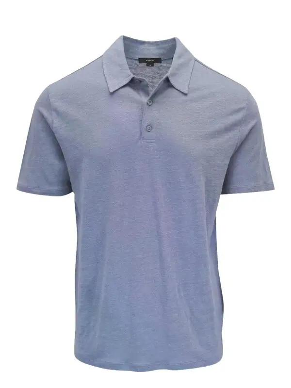 Vince Linen Polo Shirt - Blue