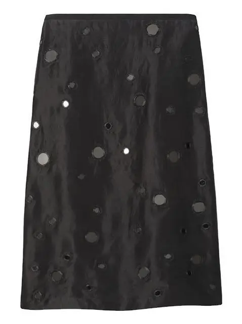 Tory Burch Embellished Mirror Skirt - Black