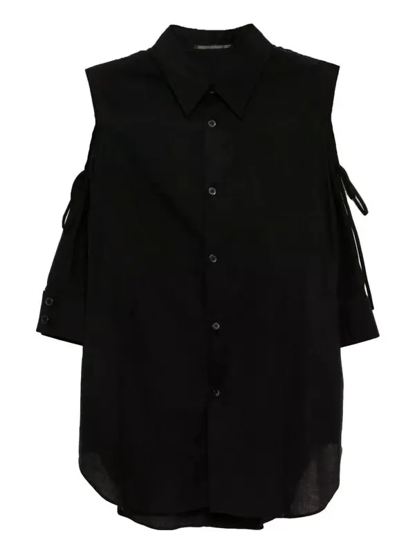 Yohji Yamamoto Asymmetric-shoulder Shirt - Black