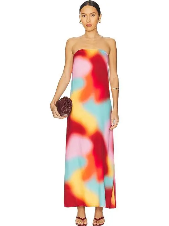 Lna Ekana Strapless Dress - Mirage Print