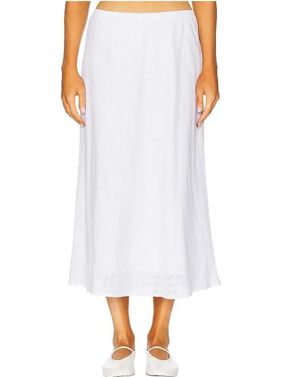 Lna Waialea Eyelet Skirt - White