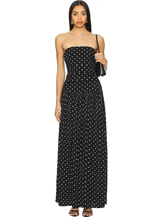 MORE TO COME Paraisa Maxi Dress - Black Polka Dot