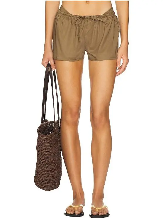 MONTCE Low-rise Drawstring Shorts - Khaki