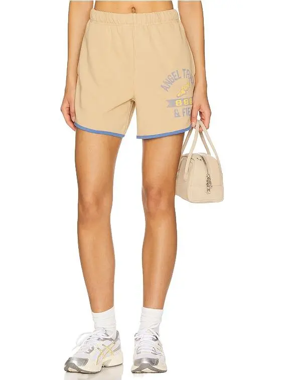 THE MAYFAIR GROUP Angel Track & Field Vintage Sweatshorts - Latte