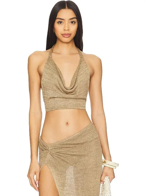 FLOOK THE LABEL Zuhana Top - Metallic Khaki