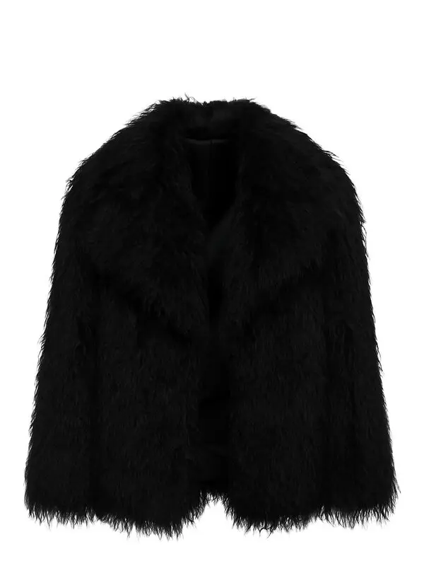 SPARKL Fur Coat - Black