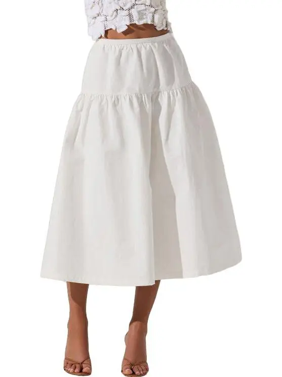 Astr The Label Drop Waist Cotton-blend Skirt - White
