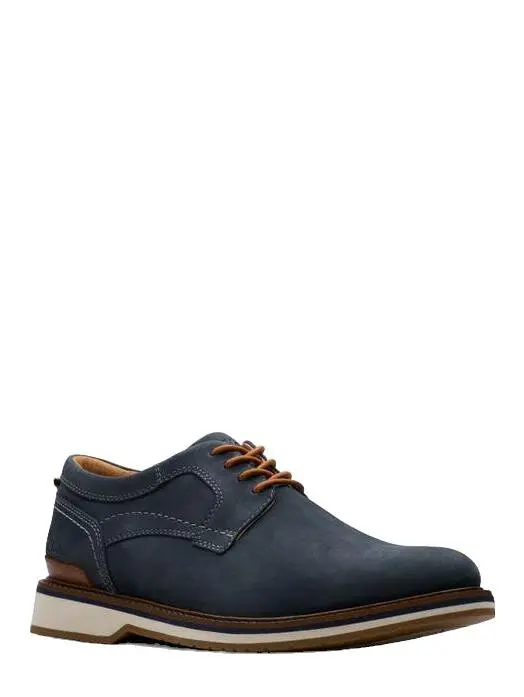 Clarks Monahan Plain Toe Oxford - Navy Nubuck