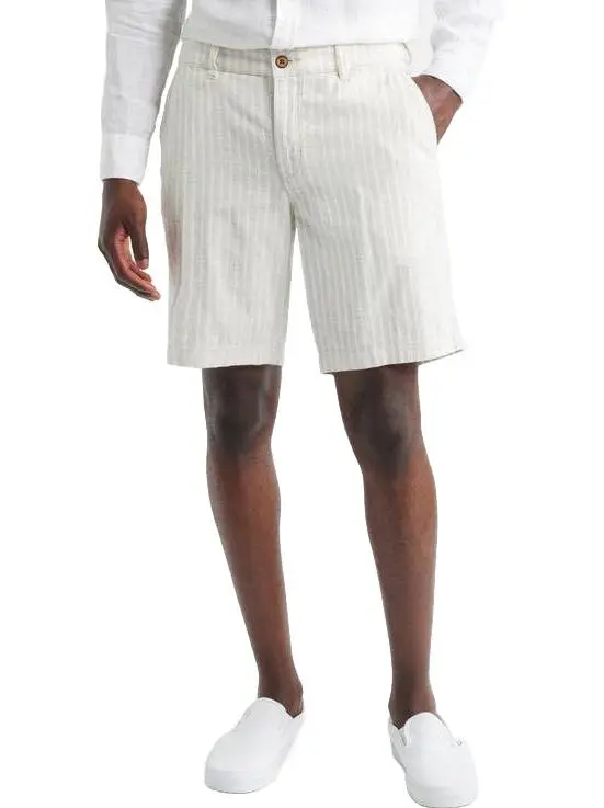 Tommy Bahama Stripe Cotton Blend Chino Shorts - Spray