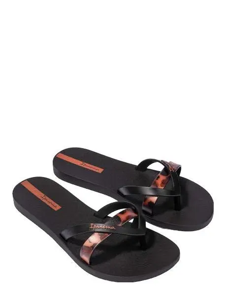 Ipanema Kirei Chic Flip Flop - Black/ Brown Tile