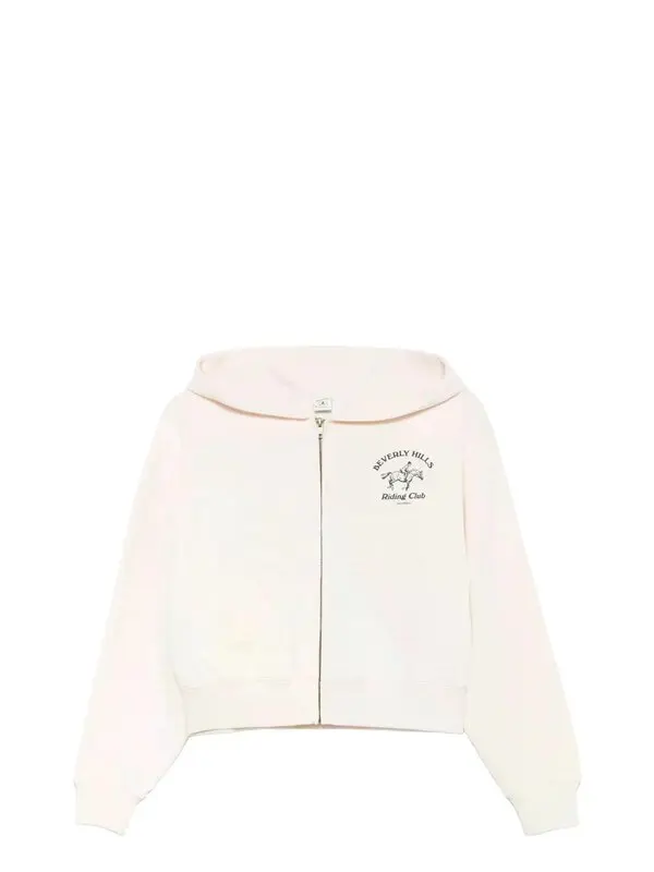 SPORTY & RICH Beverly Hills Riding Club Zip-up Hoodie - Neutrals