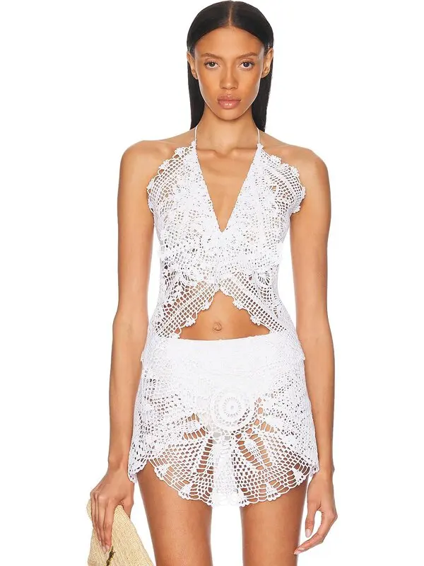 Éliou Danni Doily Top - White