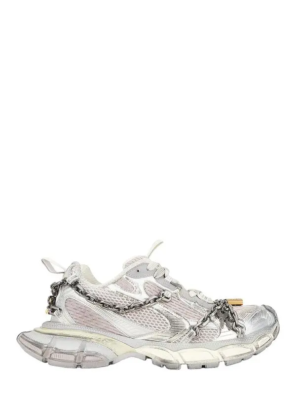 Balenciaga 3xl Chain Sneakers - Eggshell  Silver  & Gold