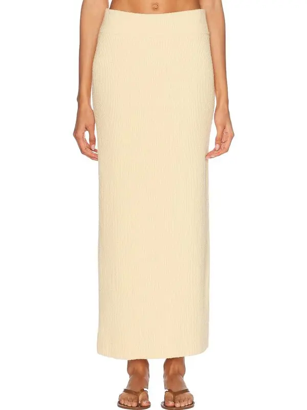 Enza Costa Boucle Knit Skirt - Bleached Sand