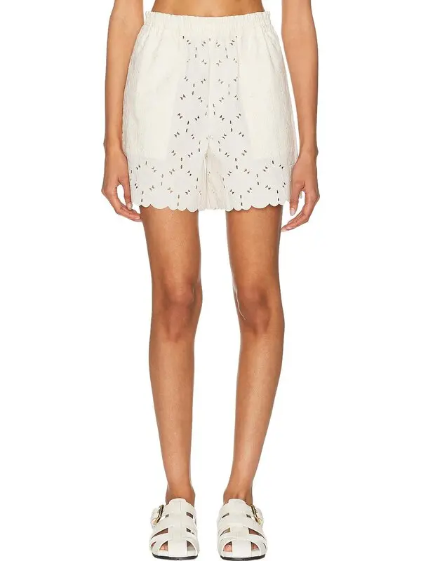 Moncler Lace Short - White