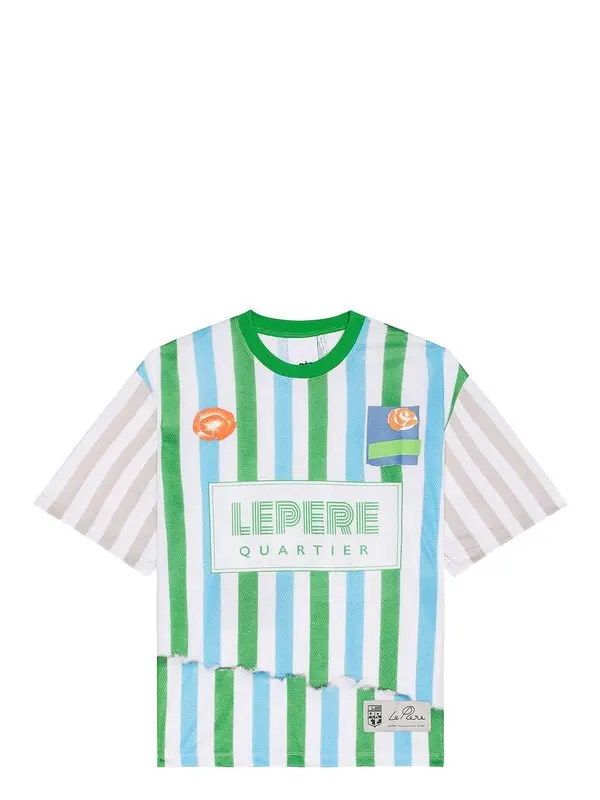 LE PERE Lpfc Mesh Tee In Multi In Green,blue - Print