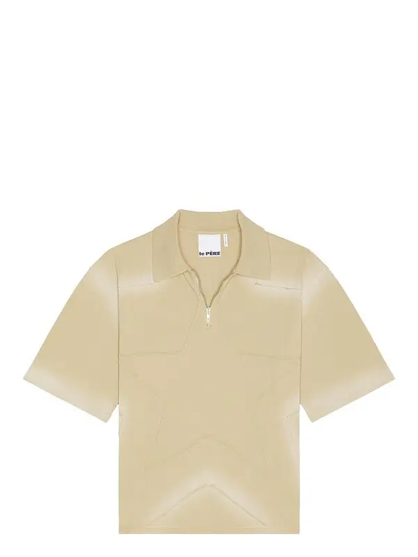 LE PERE Star Polo In Cream - Beige