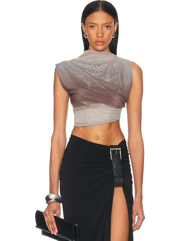 JADE CROPPER Asymmetric Crop Top - Ombre