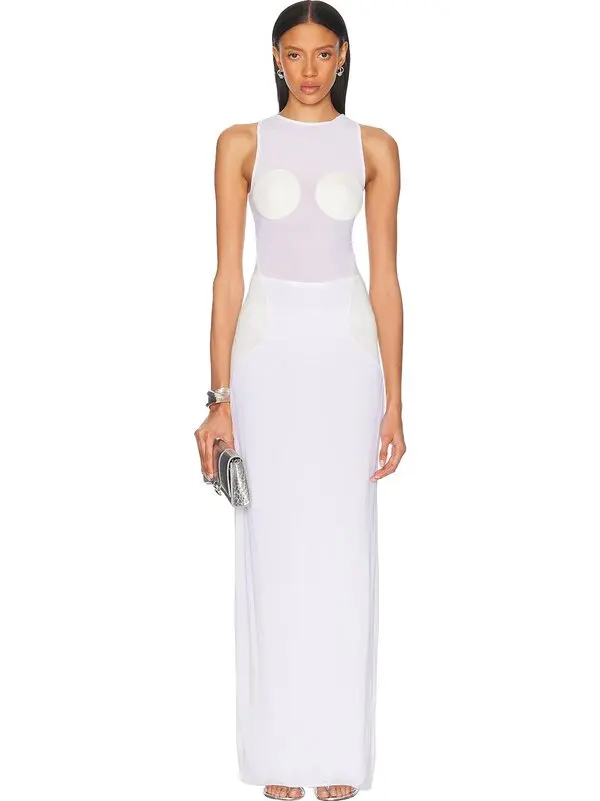 Jean Paul Gaultier Long Dress - Optic White & Ecru