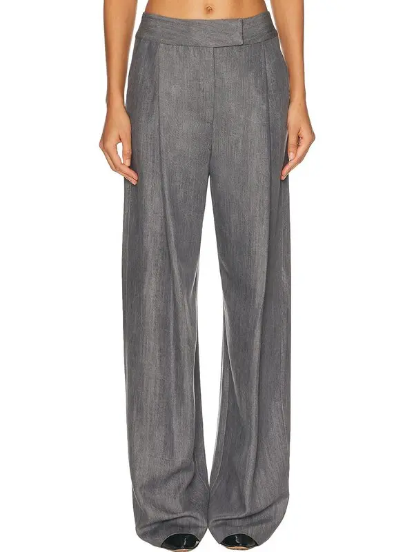 THE SEI Boyfriend Trouser - Grey Chambray