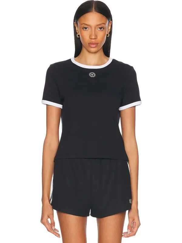SPORTY & RICH Ringer Tee - Black