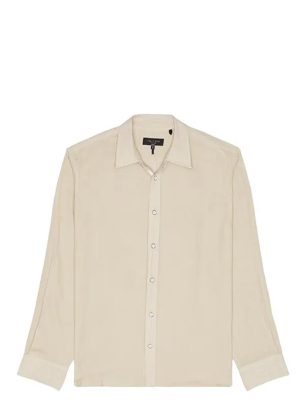 Rag & Bone Finch Gauze Stripe Shirt In Grey - Silver