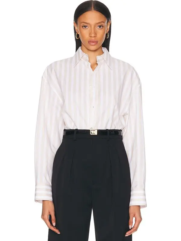 Saint Laurent Button Up Top - Craie Beige
