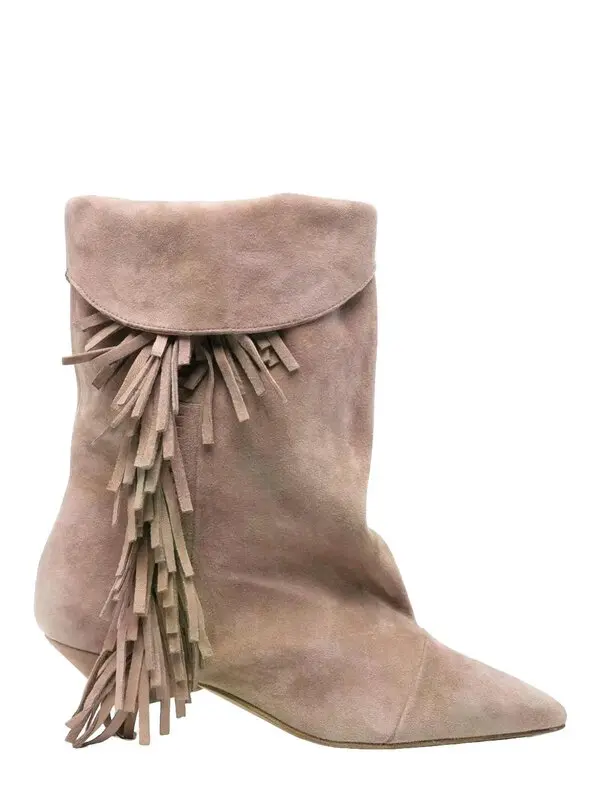 GISEL MOIRE 45mm Ariana Boots - Neutrals