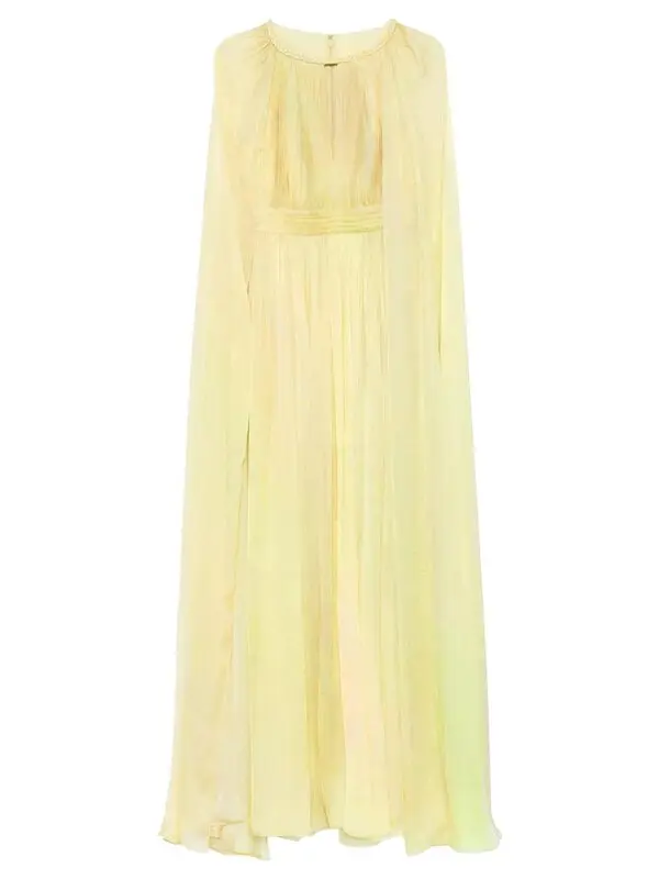 Elie Saab Pleated Maxi Dress - Yellow