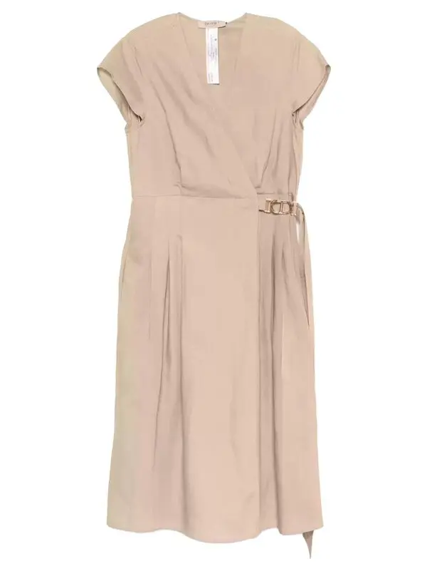 TWINSET Logo-plaque Midi Dress - Neutrals