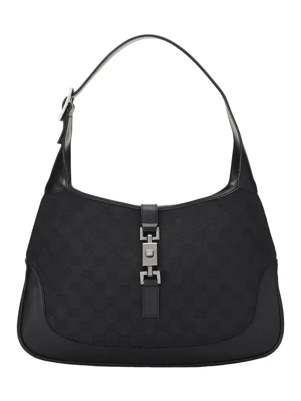 Gucci Gg Canvas Jackie Hobo Bag - Black