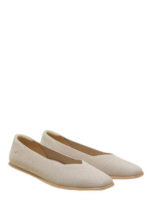 Vivaia Square-toe Flats - Almond