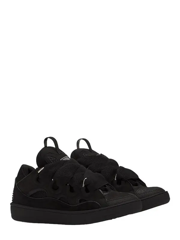 LANVIN Curb Leather Sneakers - Black