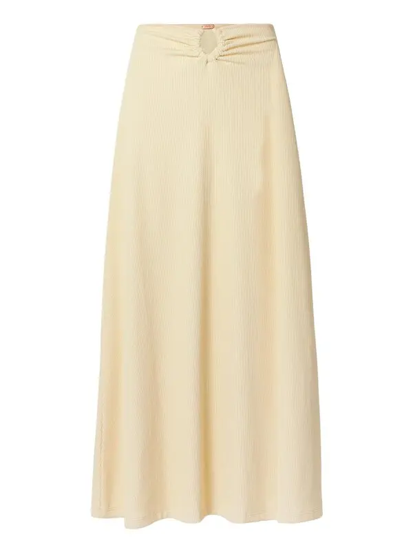 Johanna Ortiz Keel Embellished Ribbed Maxi Skirt - Neutrals