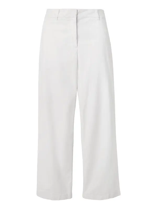 NILI LOTAN Nohan Brushed Cotton-blend Twill Wide-leg Pants - White