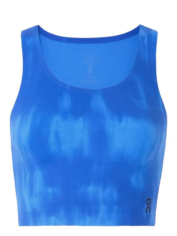 On Malibu Cropped Cutout Tie-dyed Tank - Blue