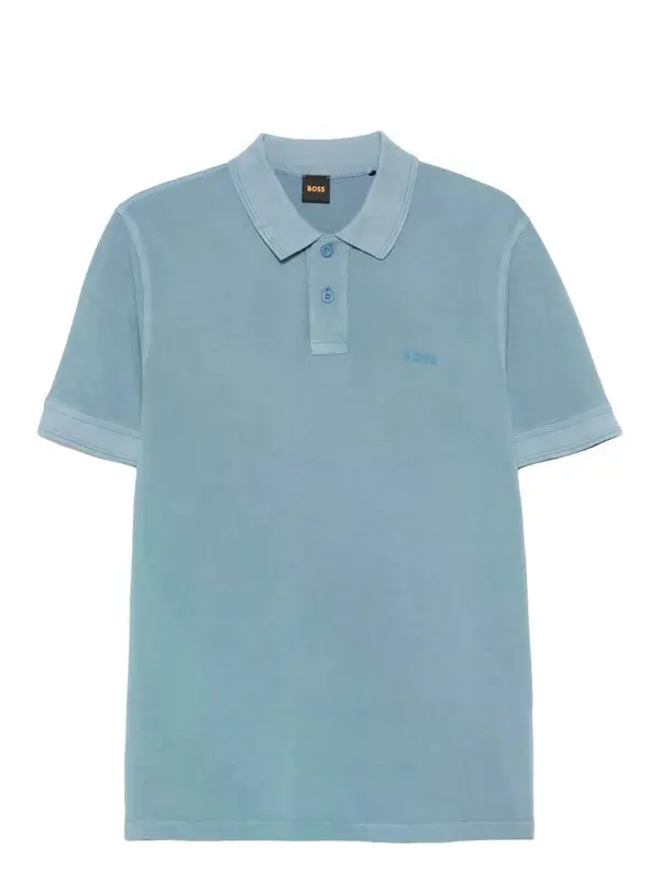 BOSS Logo-embroidered Piqué Polo Shirt - Blue
